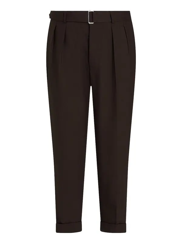 Officine Générale Pierre Tapered Grain De Poudre Wool Pants - Dark Brown