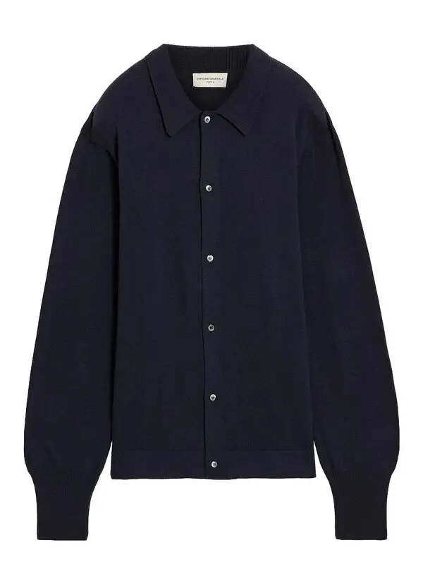 Officine Générale Brent Wool Cardigan - Midnight Blue
