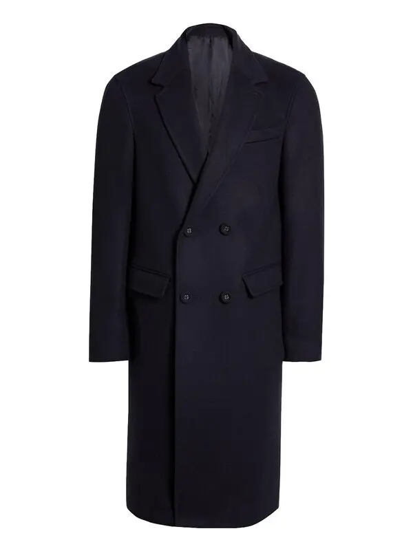Officine Générale Lisandre Wool And Cashmere-blend Felt Coat - Navy
