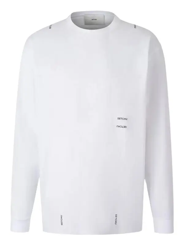 SETCHU Logo-print Long-sleeve T-shirt - White