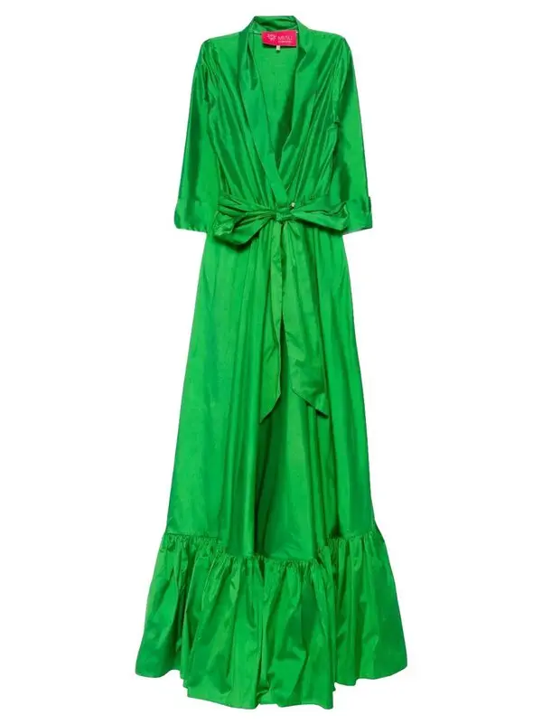 MIAU BY CLARA ROTESCU Ruffle-hem Maxi Dress - Green