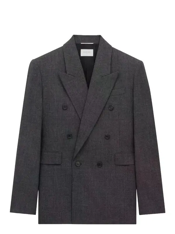 Saint Laurent Double-breasted Wool Blazer - Black