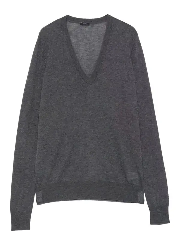 JOSEPH V-neck Wool Sweater - Grey