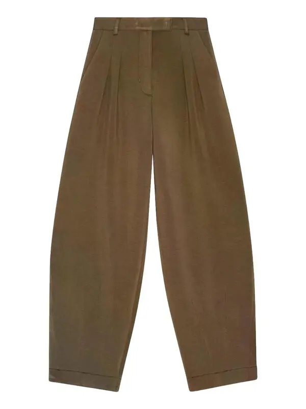 Remain Birger Christensen Pleated Tapered Trousers - Brown