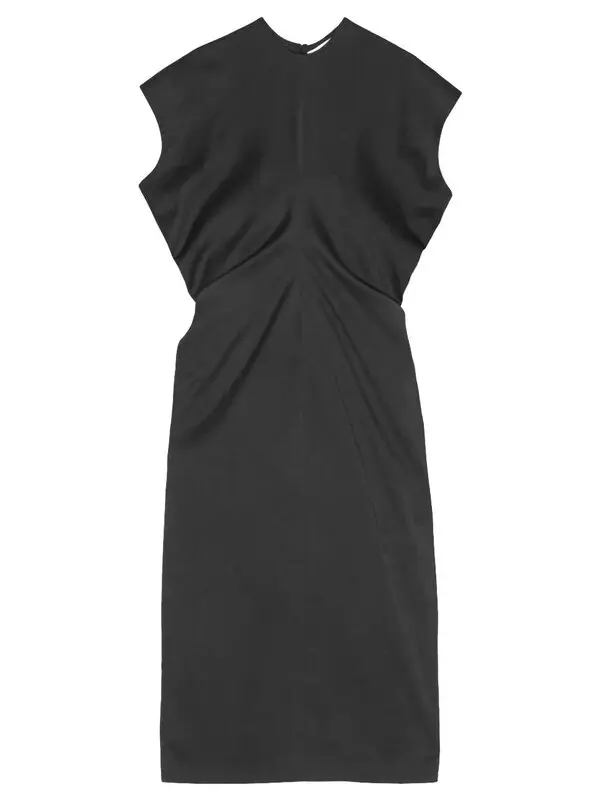Remain Birger Christensen Gathered-shoulder Midi Dress - Black