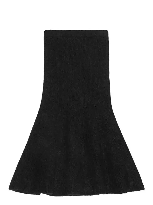 Remain Birger Christensen Knit Flared Midi Skirt - Black