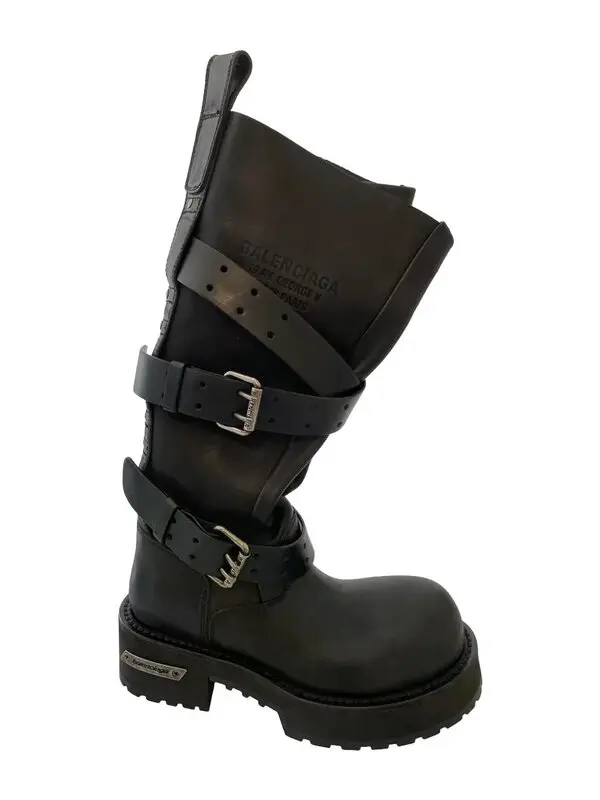 Balenciaga Belted Knee-high Boots - Black