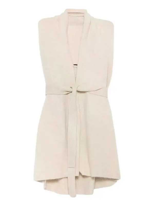 JOSEPH Belted Sleeveless Cardigan - Neutrals