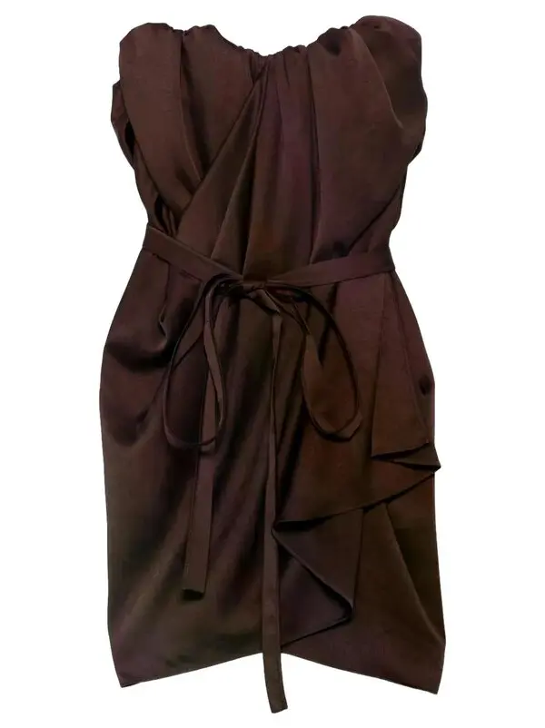 VIVIENNE WESTWOOD Draped Strapless Mini Dress - Brown