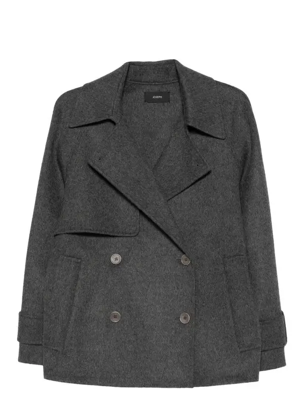 JOSEPH Double-breasted Coat - Grey