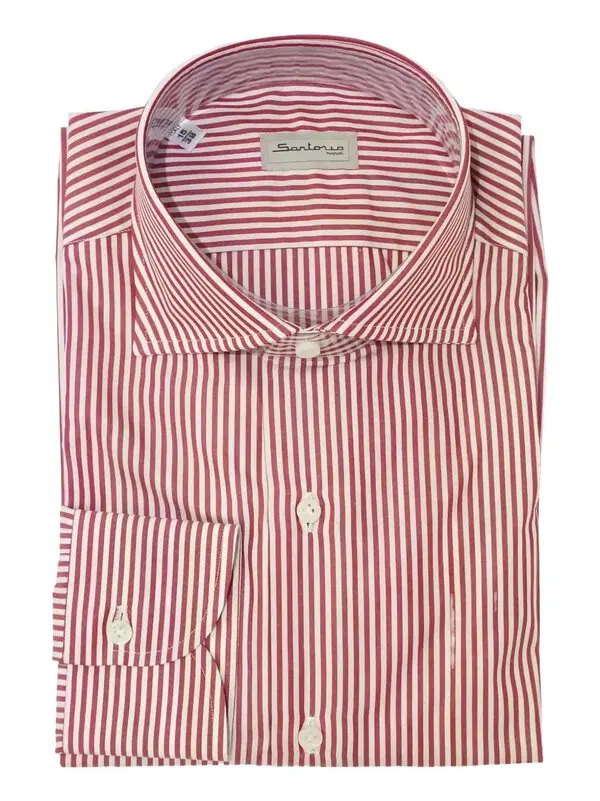 SARTORIO NAPOLI Pinstripe Cotton Shirt - Red