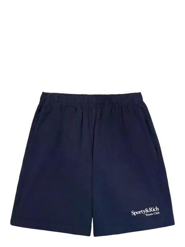 SPORTY & RICH Logo-embroidered Shorts - Blue