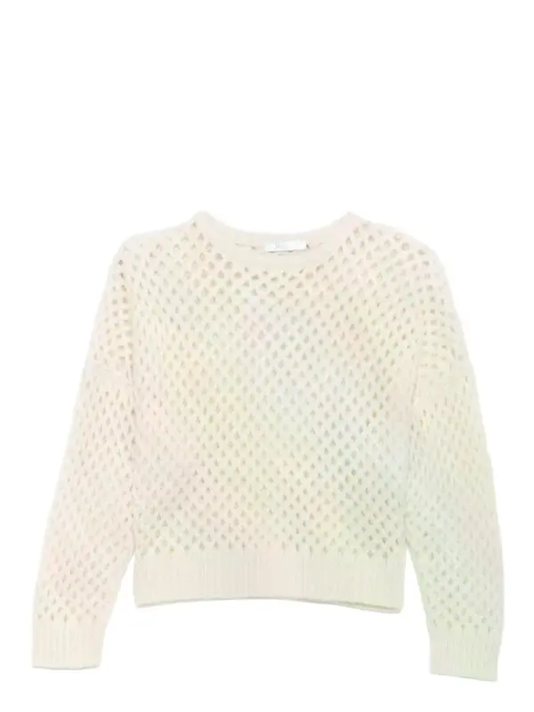 Max Mara Open-knit Long-sleeve Sweater - White