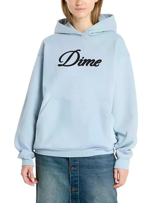 DIME Cursive-logo Hoodie - Blue
