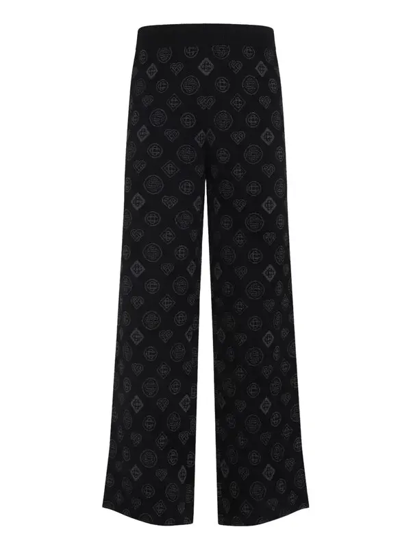Casablanca Logo-pattern Knitted Trousers - Black