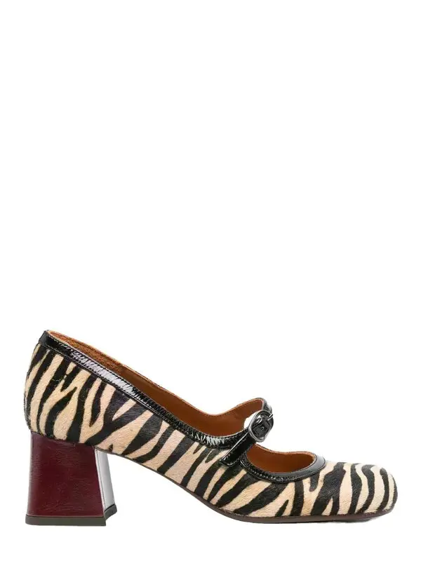 Chie Mihara 45mm Mumma Zebra Block-heel Pumps - Pink