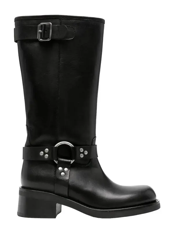 P.a.r.o.s.h Buckle-strap Studded Boots - Black