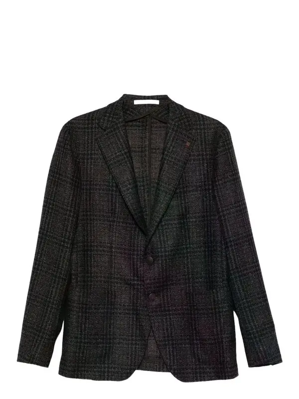Tagliatore Checked Wool-blend Blazer - Brown