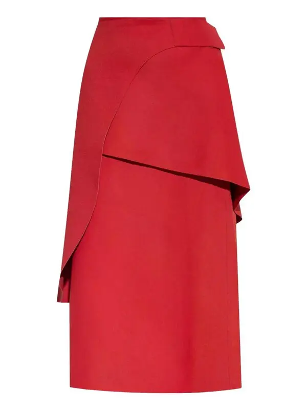 Tory Burch Laye Asymmetric Midi Skirt - Red