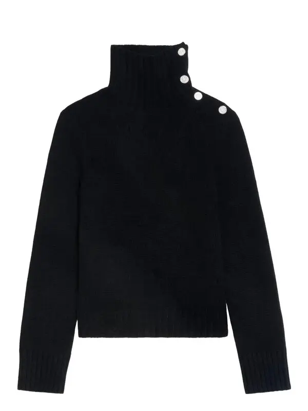 Zadig&Voltaire Embellished Button High-neck Sweater - Black