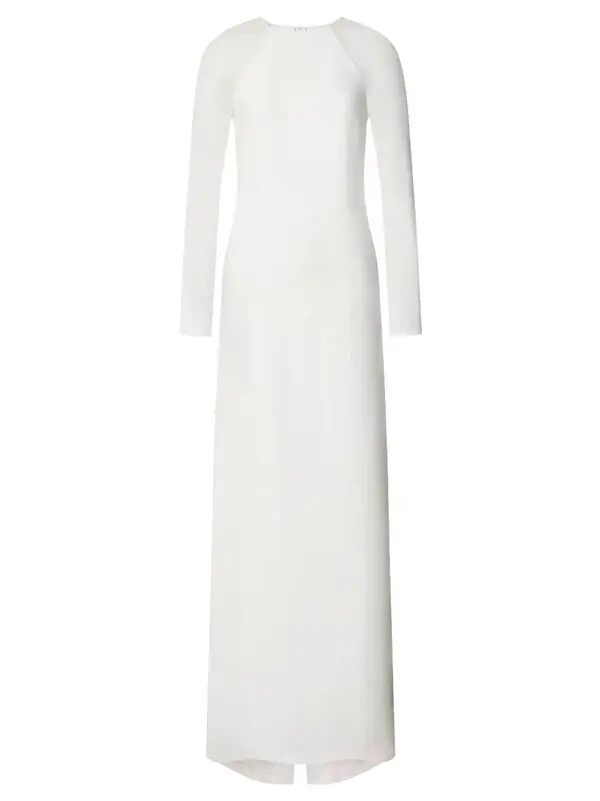 Alberta Ferretti Satin Gown - White