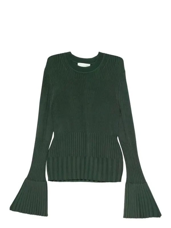 Zimmermann Ribbed Bell-sleeve Sweater - Green