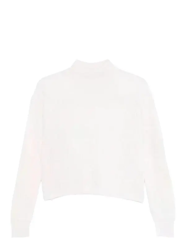 Max Mara Ribbed Mock-neck Sweater - White