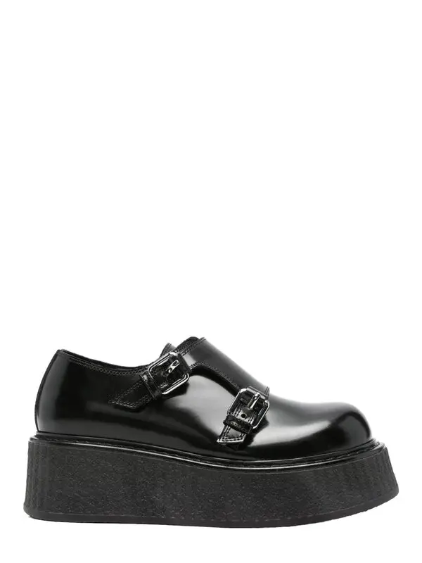 Moschino Double-buckle Platform Shoes - Black