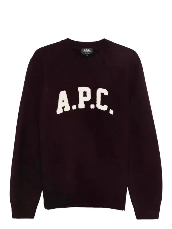 A.p.c. Jay Varsity-logo Crew-neck Sweater - Red