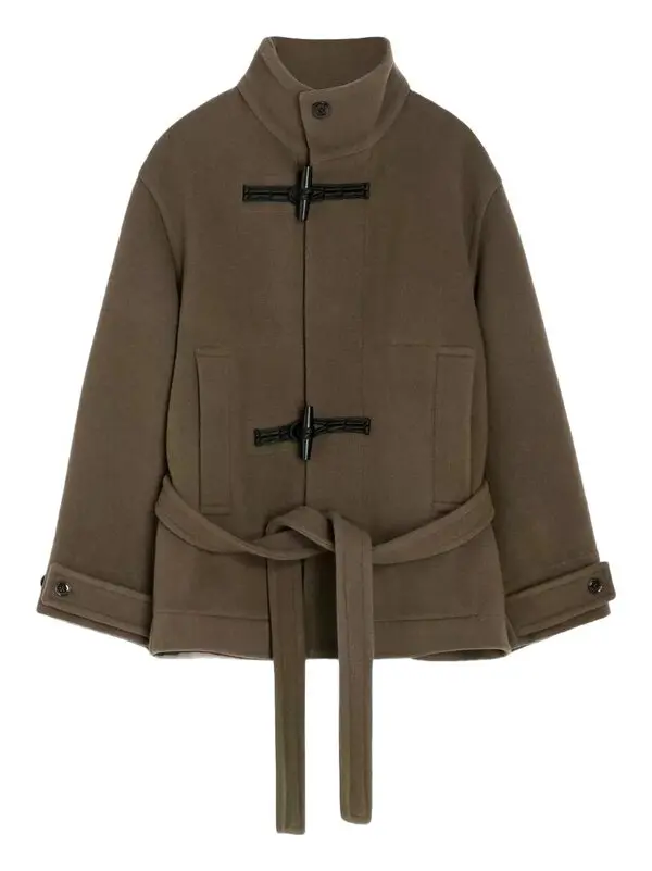 LEMAIRE Toggle-fastening Belted Duffle Coat - Brown