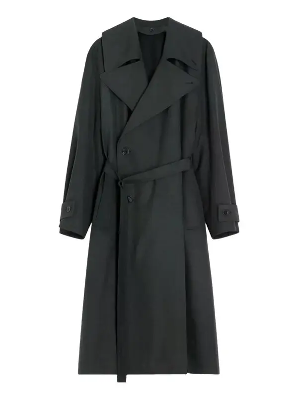LEMAIRE Double-breasted Belted Trench Coat - Black