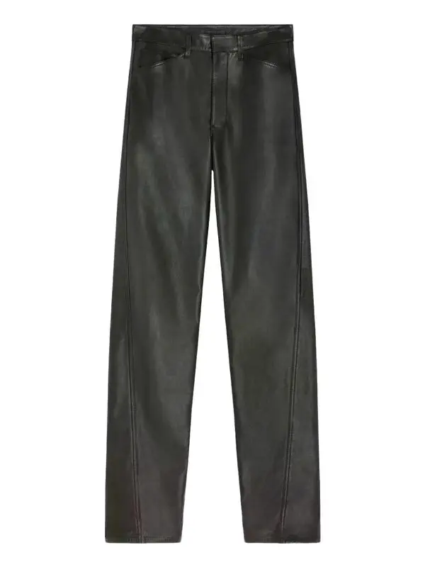 LEMAIRE Twisted Five-pocket Leather Trousers - Black