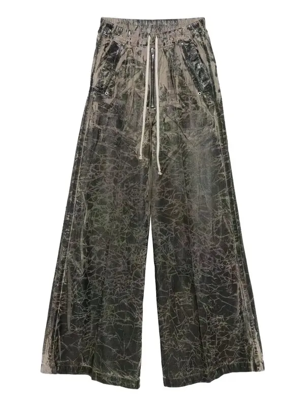 Rick Owens Crackle Effect Trousers - Black