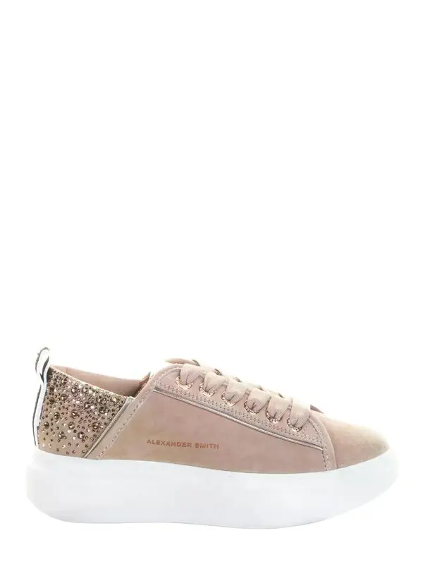 ALEXANDER SMITH 40mm Wembley Rhinestone-embellished Platform Sneakers - Neutrals