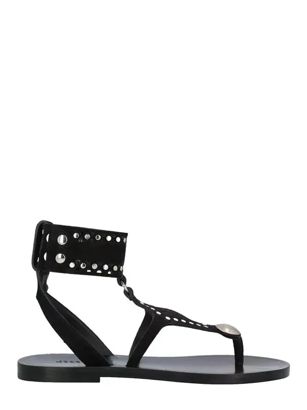 Isabel Marant Edil Studded Leather Sandals - Black