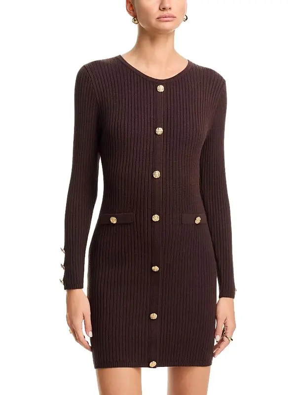 Aqua Knit Mini Dress Exclusive - Brown