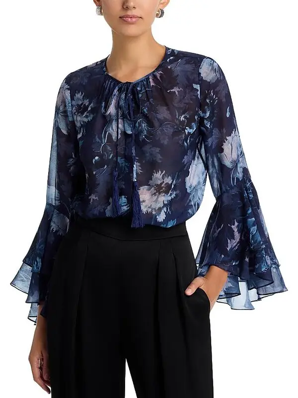 Kobi Halperin Mullin Printed Flared Sleeve Blouse - Midnight