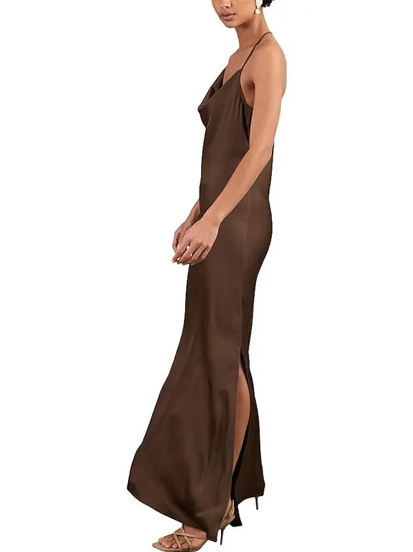 REISS Maisley Slip Dress - Chocolate