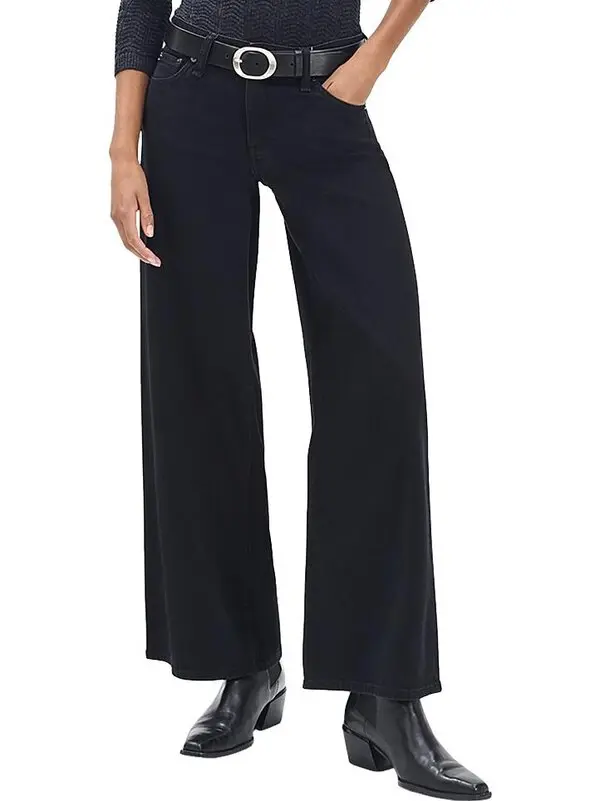 Rag & Bone Aiden High Rise Wide Leg Jeans - Black