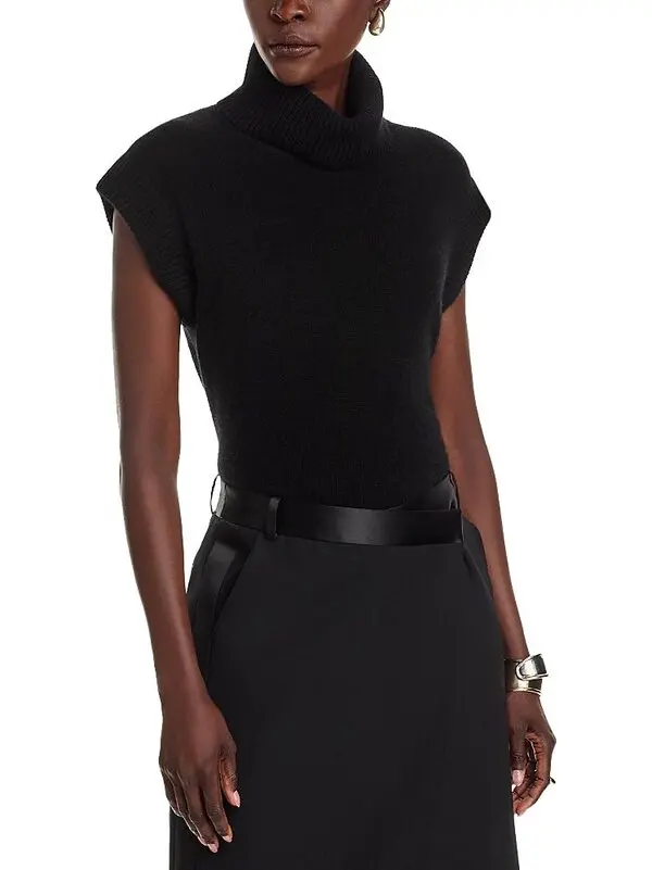 Bloomingdale'S Cashmere Turtleneck Sweater Vest - Black