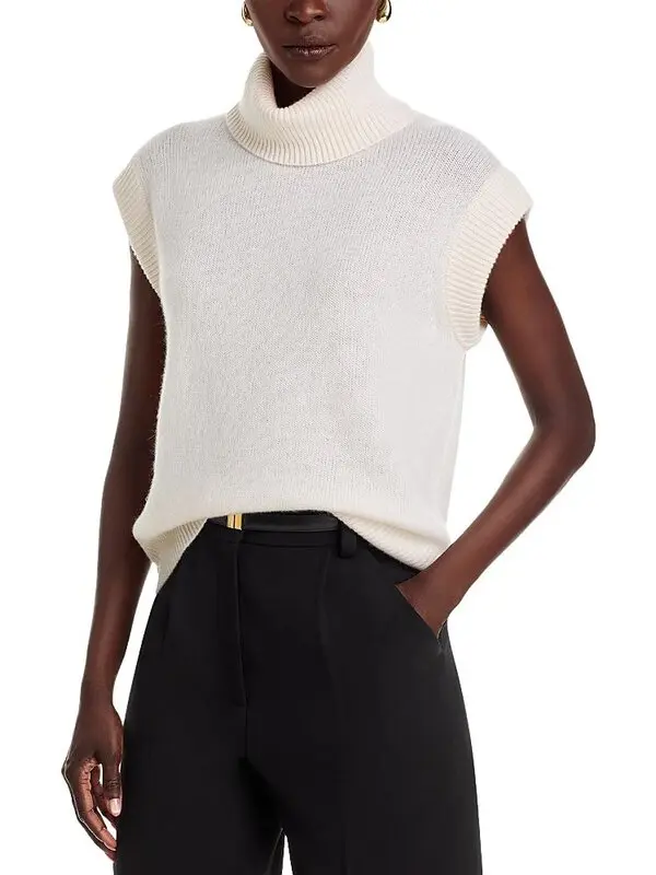 Bloomingdale'S Cashmere Turtleneck Sweater Vest - Ivory