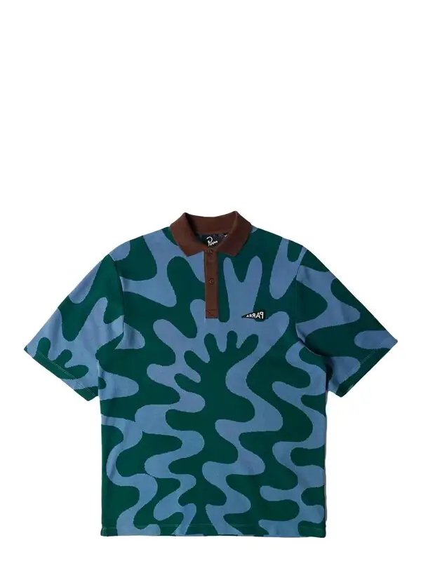 PARRA Splashed Abstract-print Polo Shirt - Blue