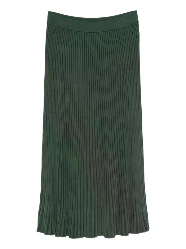 Zimmermann Ribbed Pleated Midi Skirt - Green