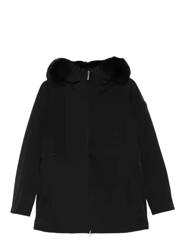 COLMAR Faux Fur-trimmed Hooded Coat - Black