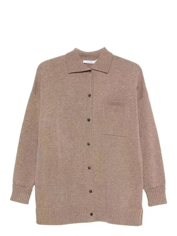 Max Mara Buttoned Chest-pocket Cardigan - Brown