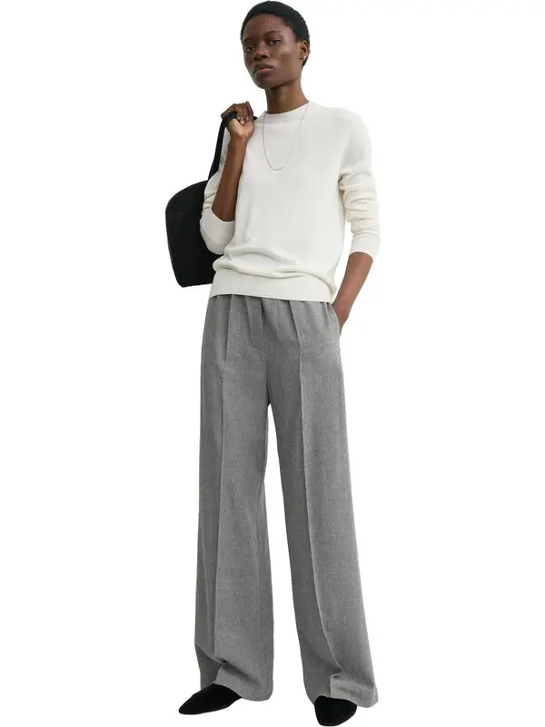 TOTEME High-waisted Wide Leg Trousers - Grey