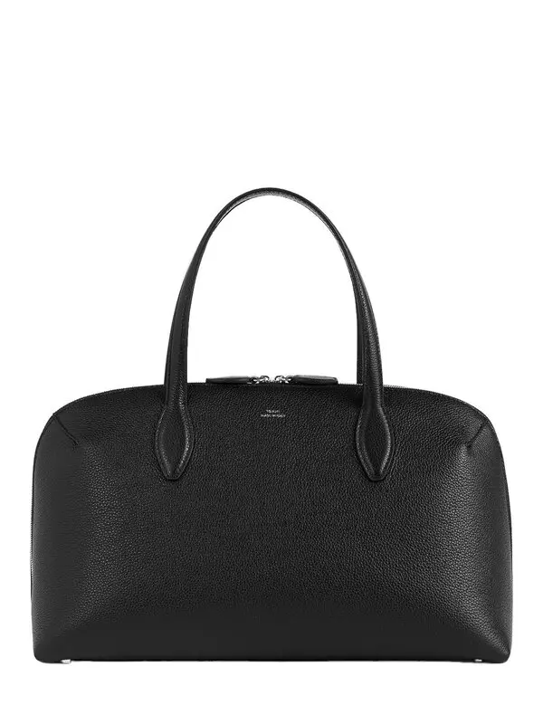 TOTEME Grained-leather Day Tote - Black