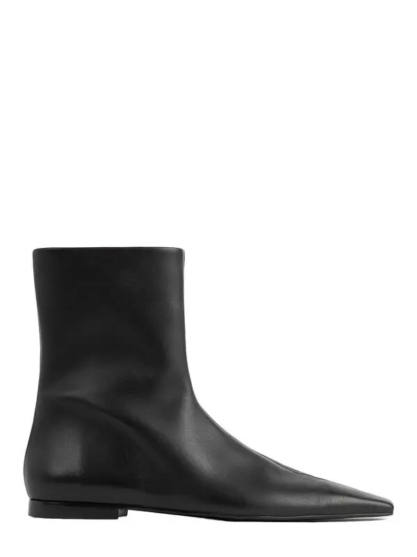 TOTEME Zipped Leather Chelsea Boots - Black
