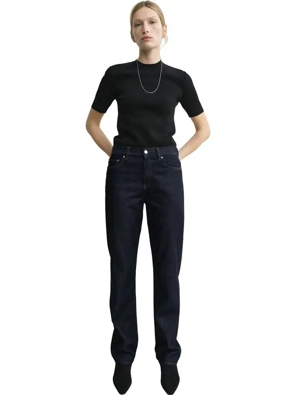 TOTEME Low Straight Leg Jeans - Rinsed Blue
