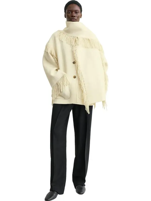 TOTEME Fringed Scarf Jacket - Winter White